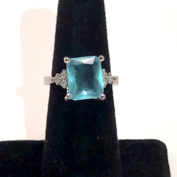 Jewelry | Sterling Silver Ring With Light Blue Stone | Poshmark